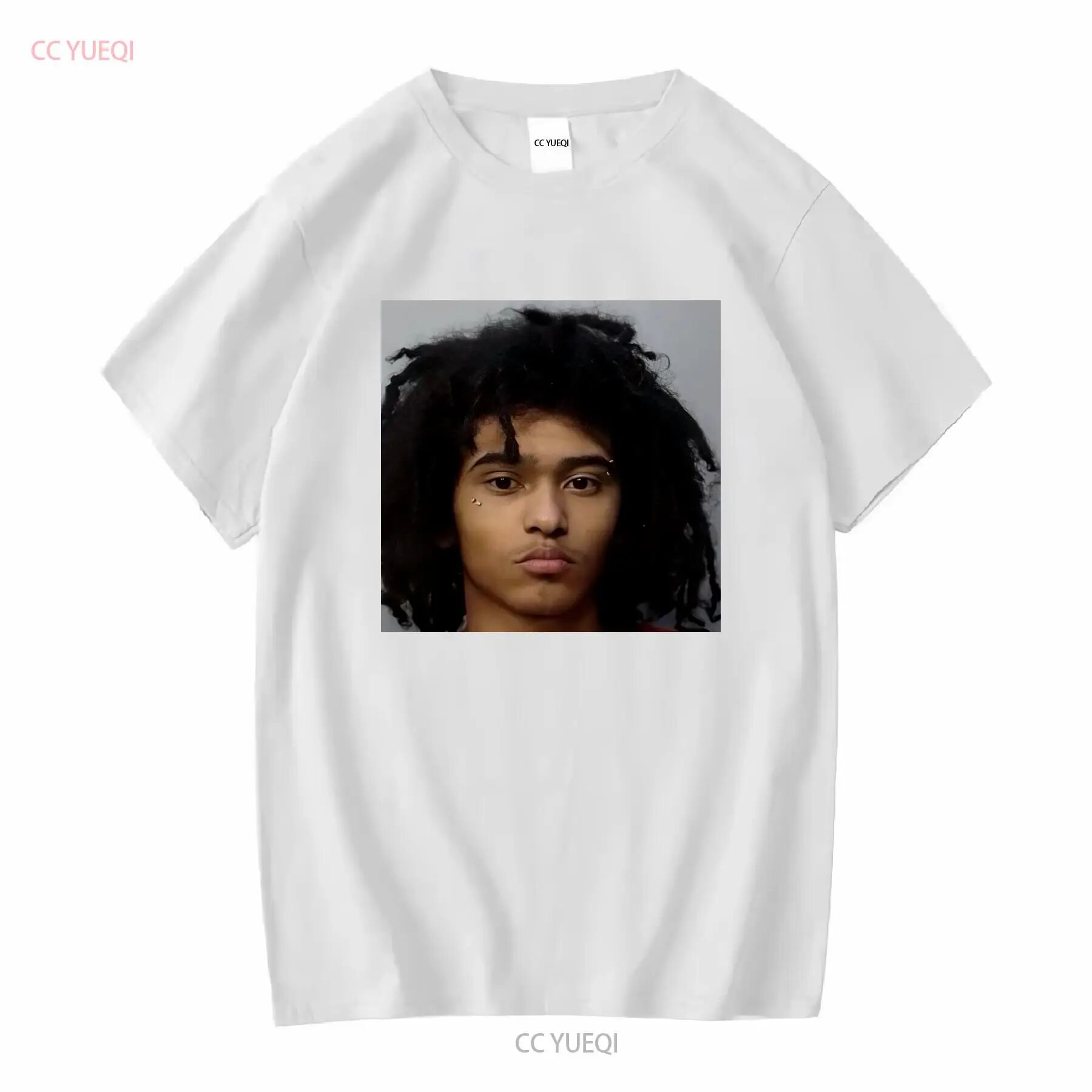 Футболка белая с принтом Jaydes Mugshot, M