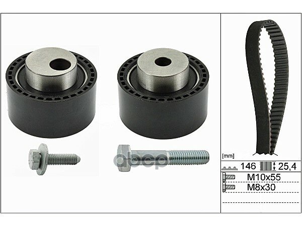 530 0234 10_Комплект ремня ГРМ Citroen C5,8, Peugeot 406,607,807 2.2 HDI (02.00-) Ina арт. 530023410