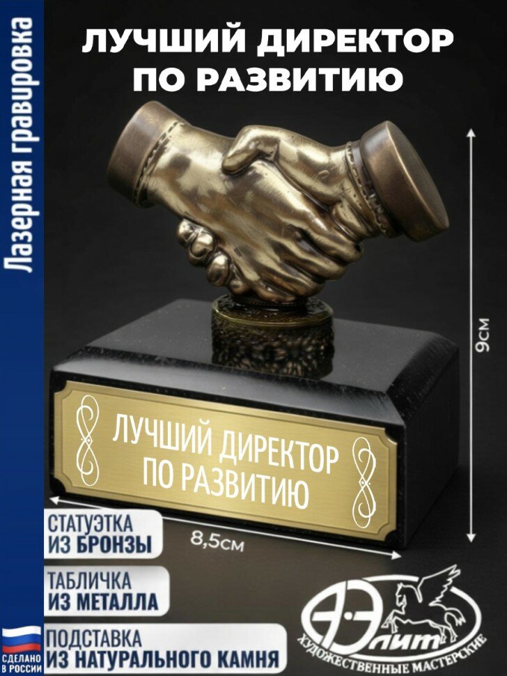 Статуэтка Рукопожатие "Лучший директор по развитию"