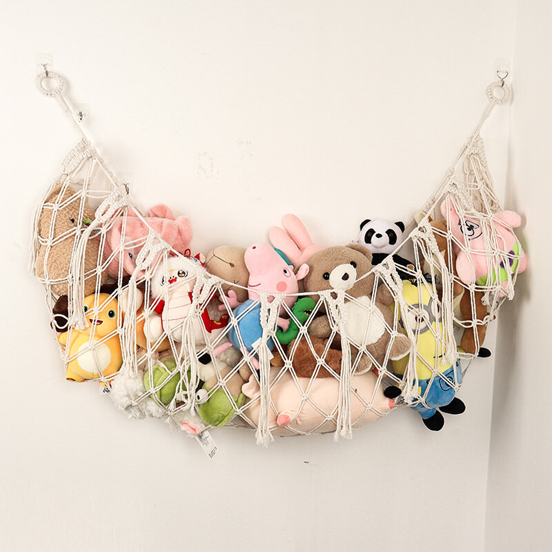 Сетчатая сумка для игрушек, плетеная в скандинавском стиле подвесная сетка для детской комнаты, угловая сетчатая сумка для хранения, сетчатая сумка для хранения игрушек в стиле "инс".