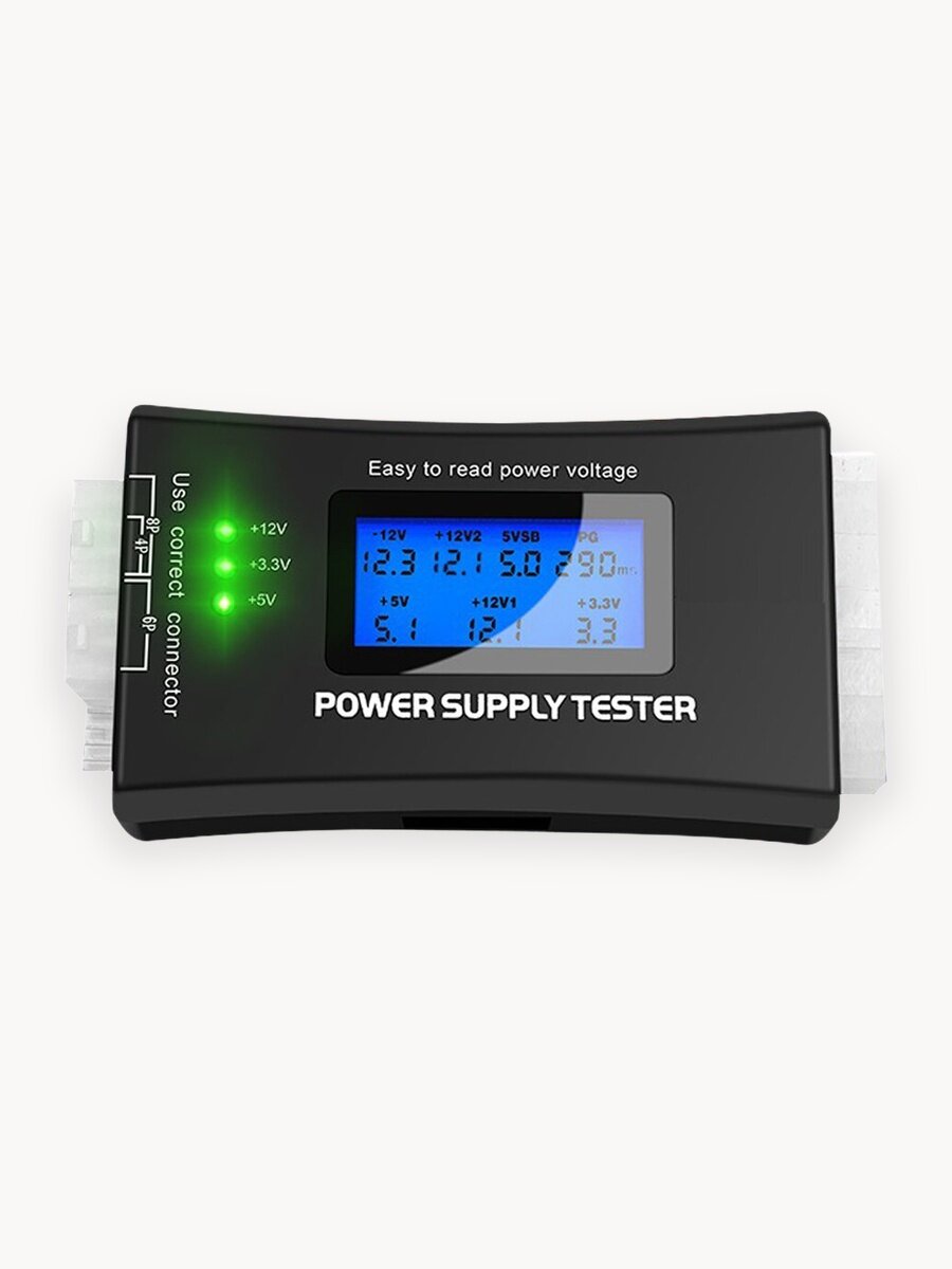 Портативный тестер блока питания ATX, ЖК-дисплей, проверка сигналов и мощности компьютера