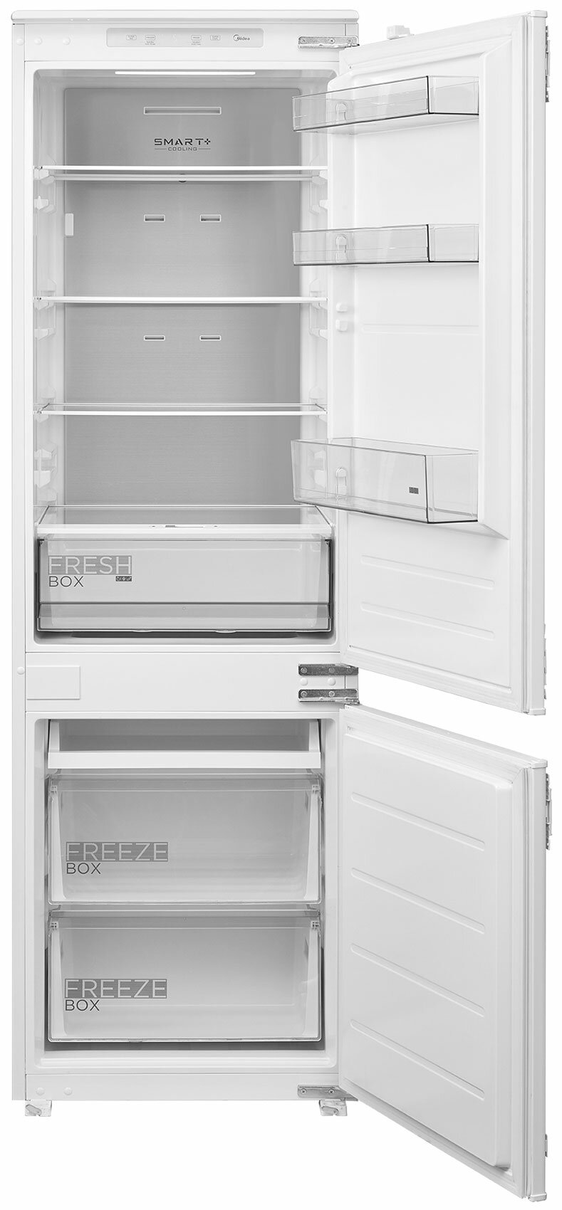 Встраиваемый двухкамерный холодильник Midea MDRE369FGE01 No frost, белый