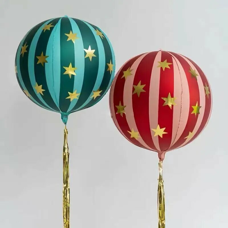 Шары Цирк фольгированные набор,4шт (22"/55cm), сферы - Для фото-зоны, детской вечеринки и дня рождения