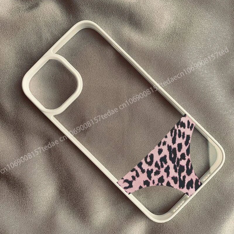 Розовый чехол для iPhone 15, леопардовые трусики, style 5