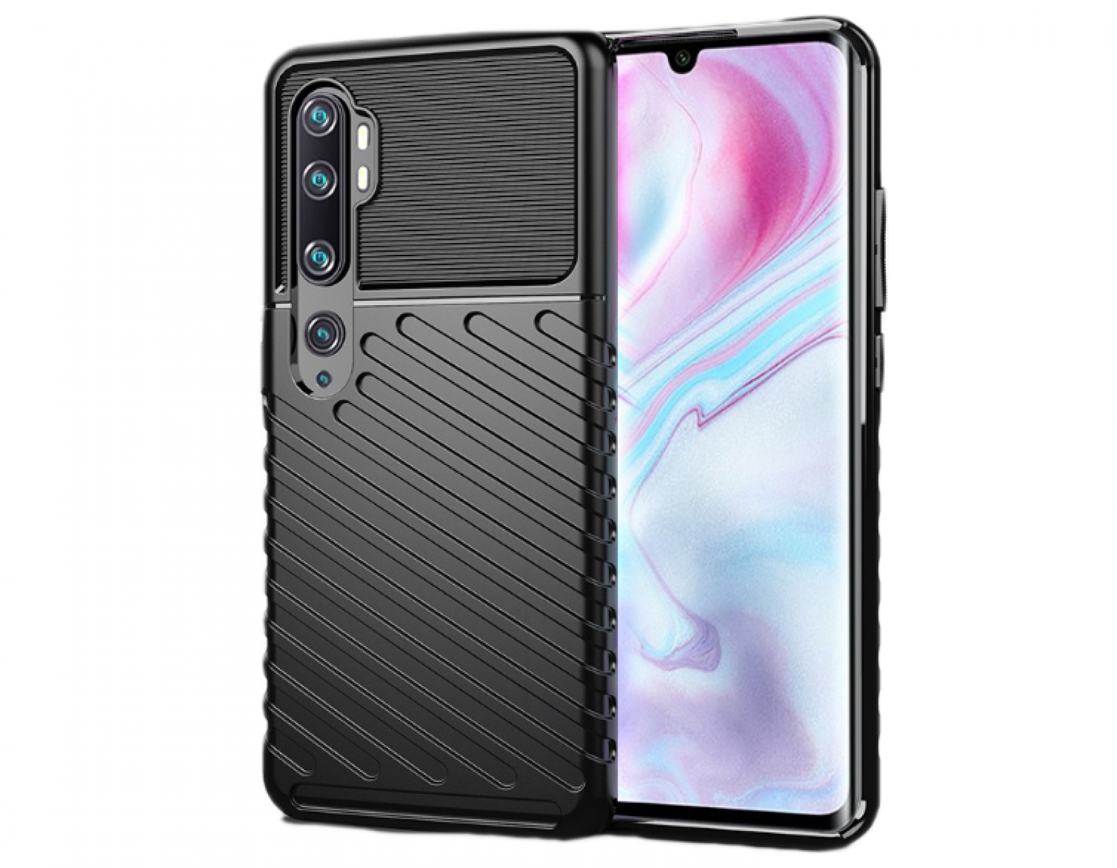 Чехол панель-бампер MyPads для Xiaomi Mi Note 10 / Mi Note 10 Pro / Mi CC9 Pro прочный силикон черный