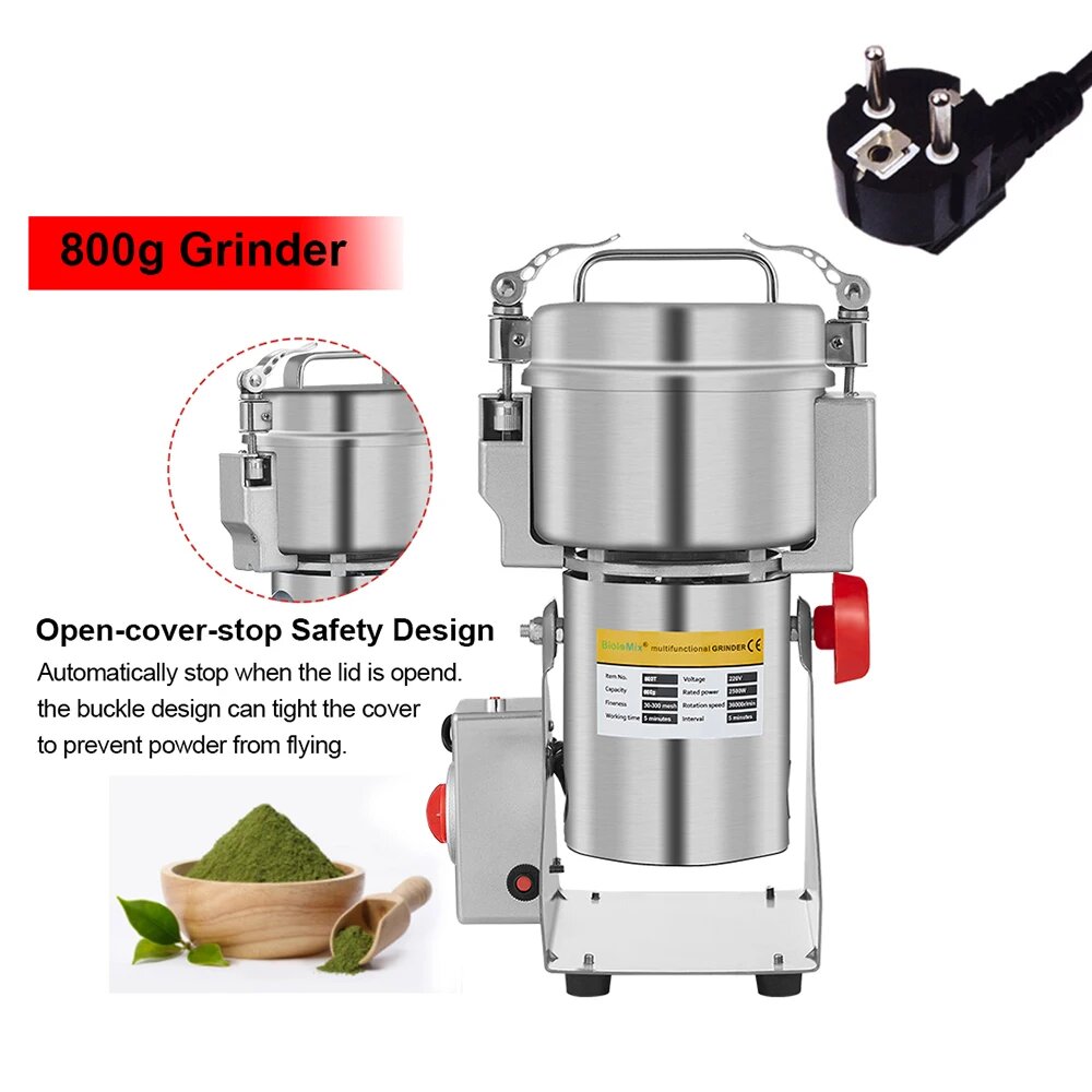 Бол grindер BioloMix 800 г 700 г для зерен, специй, трав, злаков, кофе, сухих продуктов, мельница, дробилка для муки и порошка