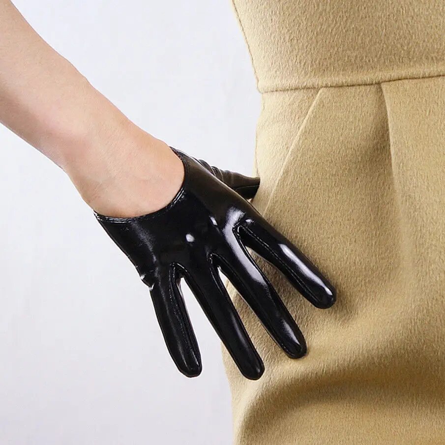 Черные латексные перчатки Shiny Black