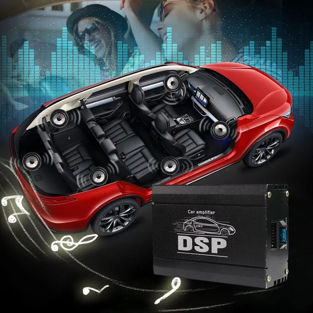 Автомагнитола Цифровой DSP процессорный усилитель для автомобилей Abarth 500 Усиление мощности — фото 1