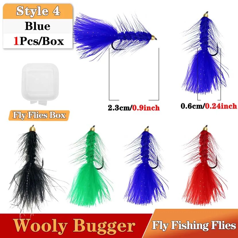 Мушки для ловли нахлыстом Qievcrme Синий, Style 4-Blue