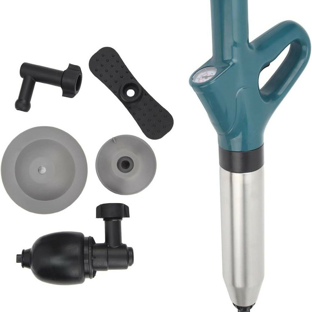 Одноразовое средство для прочистки труб, интегрированный воздушный насос из нержавеющей стали для домашнего использования, для прочистки труб в туалете и ванной комнате.