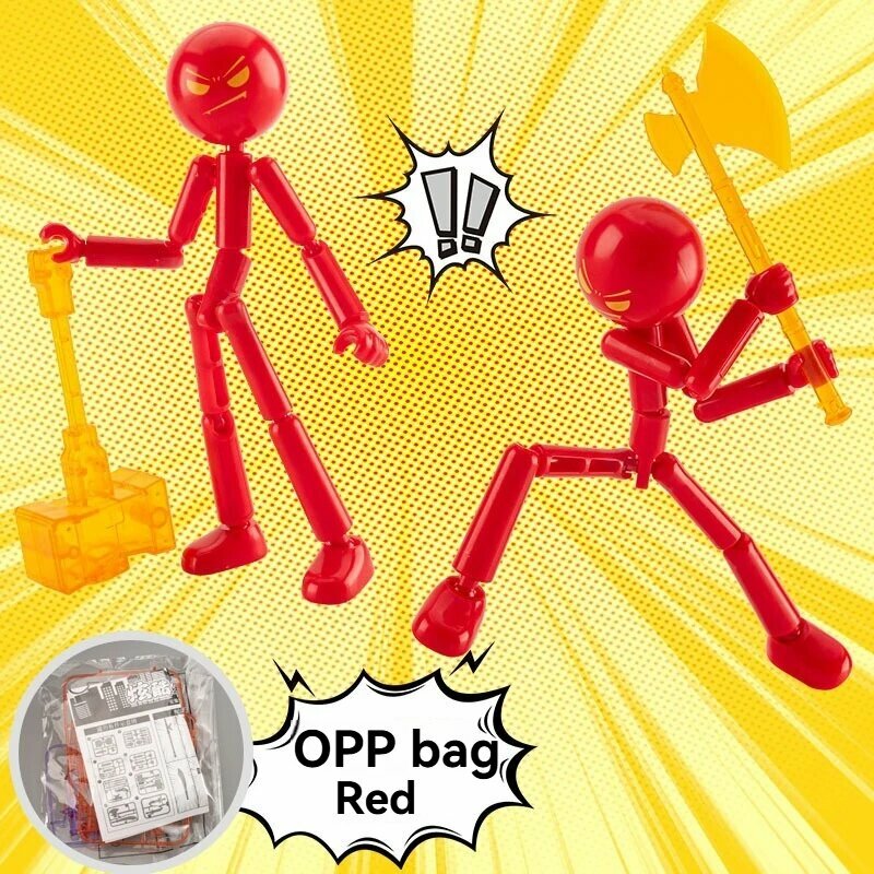 Фигурка человечка Red, красный конструктор, OPP bag