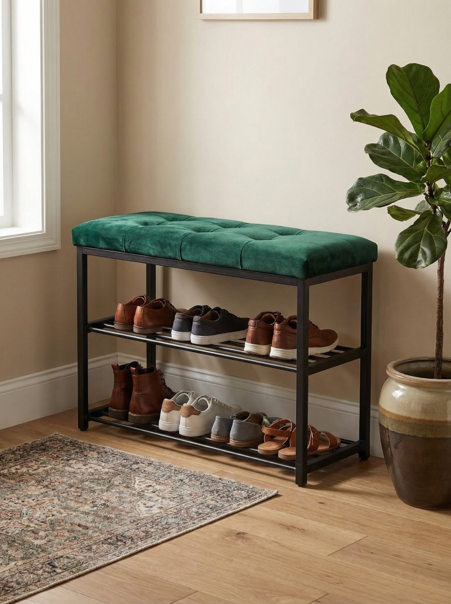 Банкетка "Шарм Оникс 16" от компании крамм, С мягким сиденьем "МС" 67*30*30