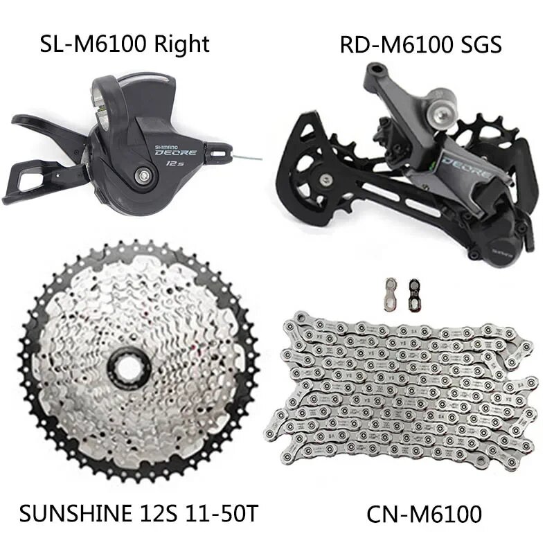 SHIMANO DEORE M6100 1x12, 11-50T, серебро