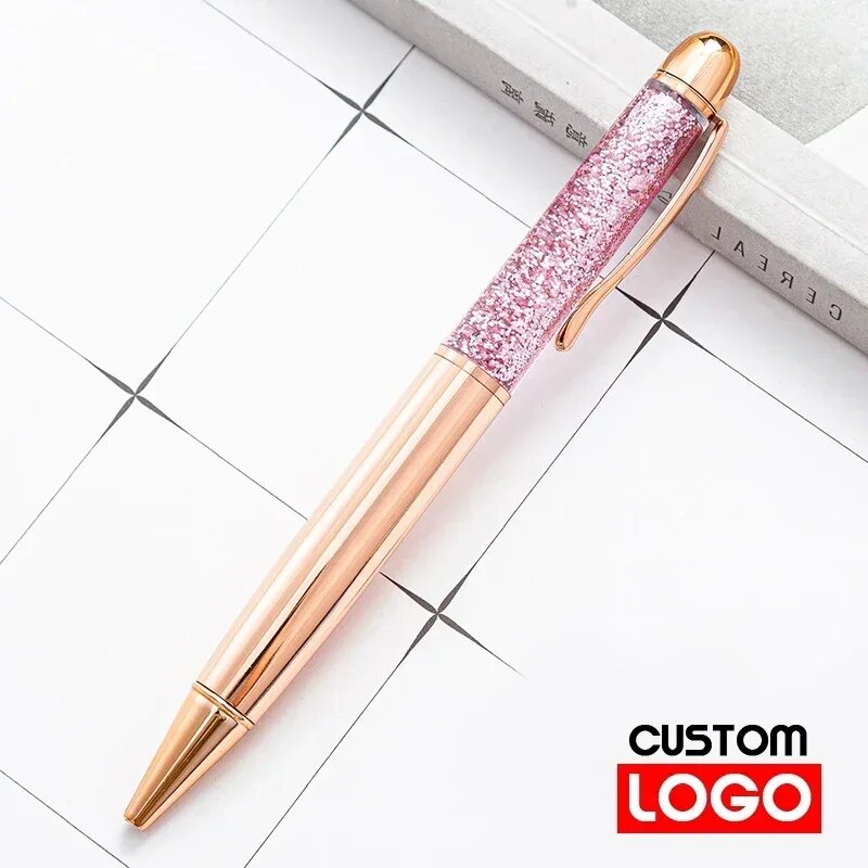Розовая шариковая ручка с блестками, Rose Gold