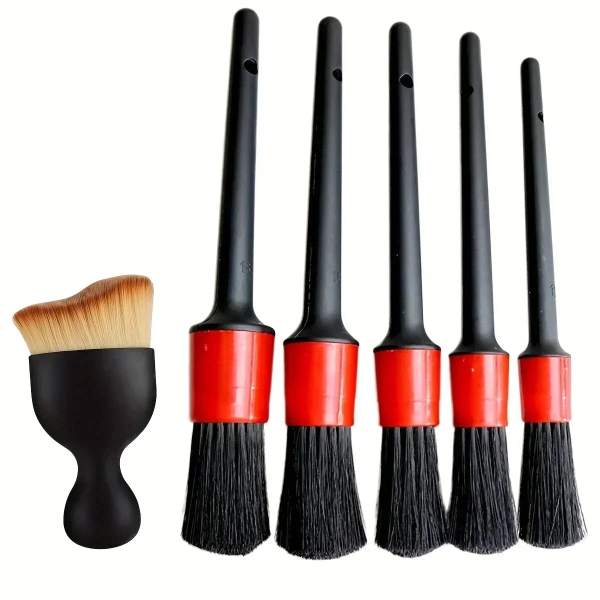 Набор щеток для авто, 6 шт, черные, 1 Set