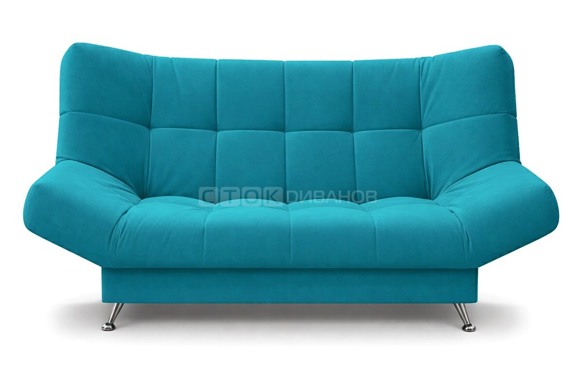 Диван Сток Диванов Самурай, лазурный велюр, механизм клик-кляк, съёмный чехол