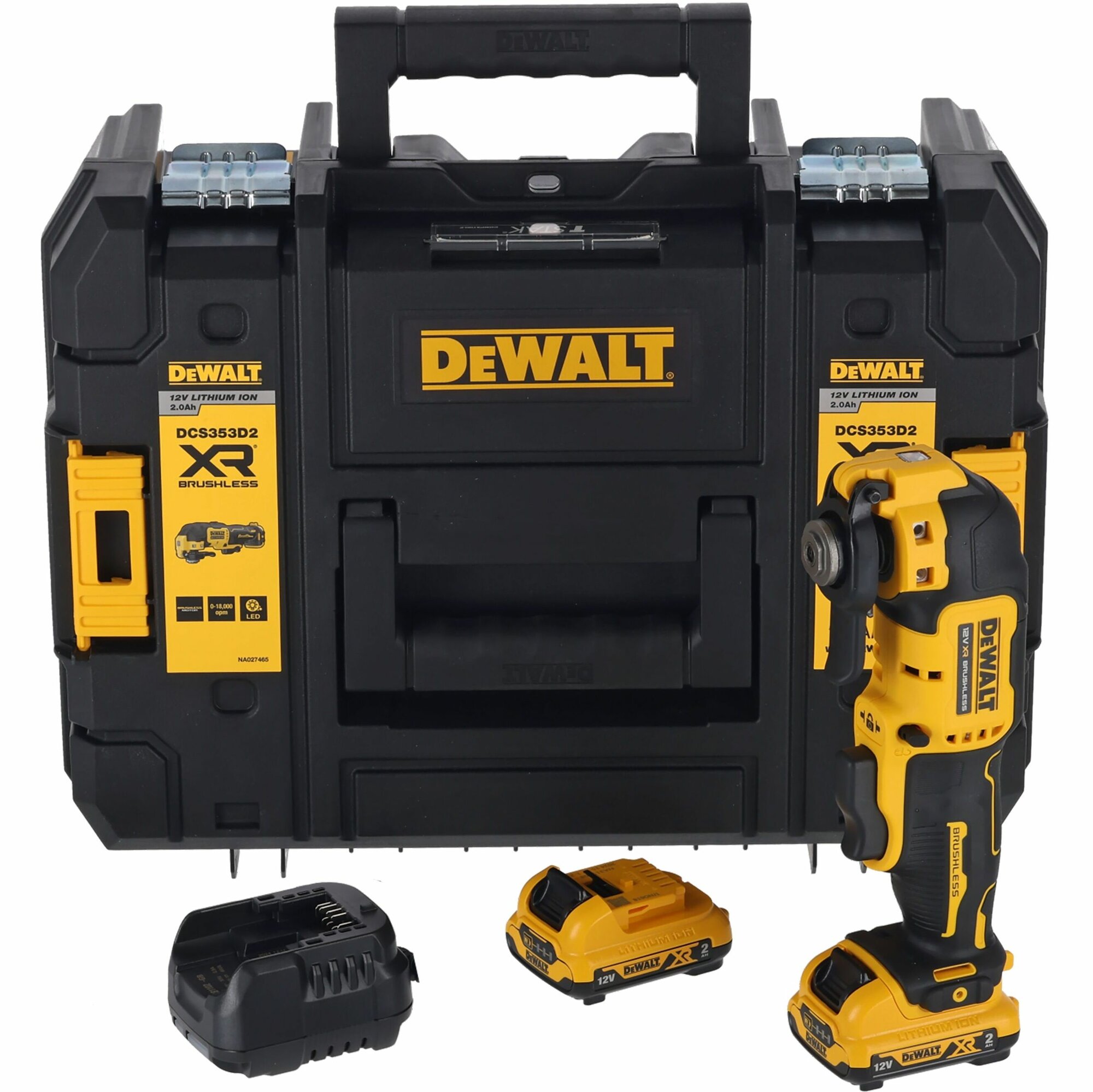 Аккумуляторный реноватор DEWALT DCS353D2, 12 В, 18000 кол/мин, с 2 АКБ 2 Ач и ЗУ, в кейсе TSTAK