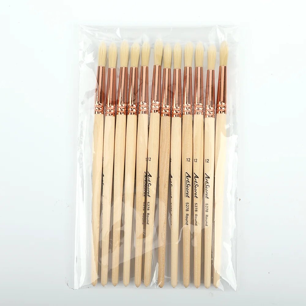Artsecret 12 шт. жесткие круглые кисти для рисования Size 12