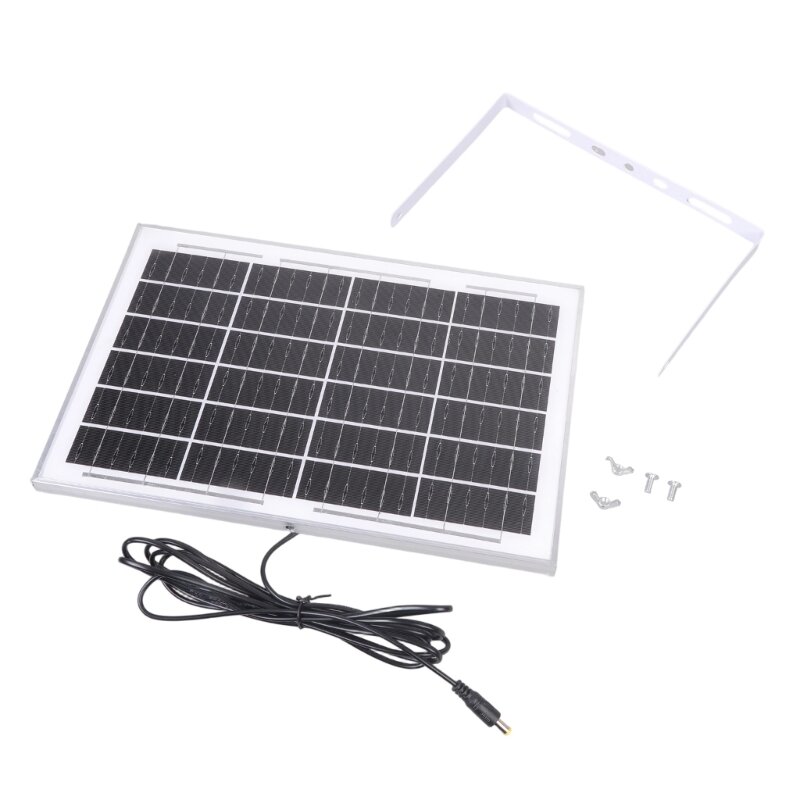 1 Комплект Высокоэффективной монокристаллической солнечной панели 12 В 12 Вт с водонепроницаемым дизайном IP66 и выходным кабелем 5,5x2,1 мм для наружных электронных устройств
