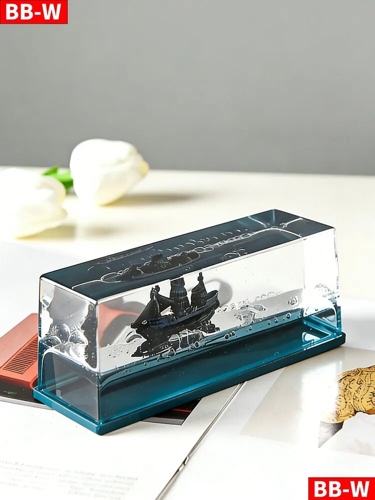 Плавающая модель корабля Черная Жемчужина Декоративная жидкостная фигурка от BB-W