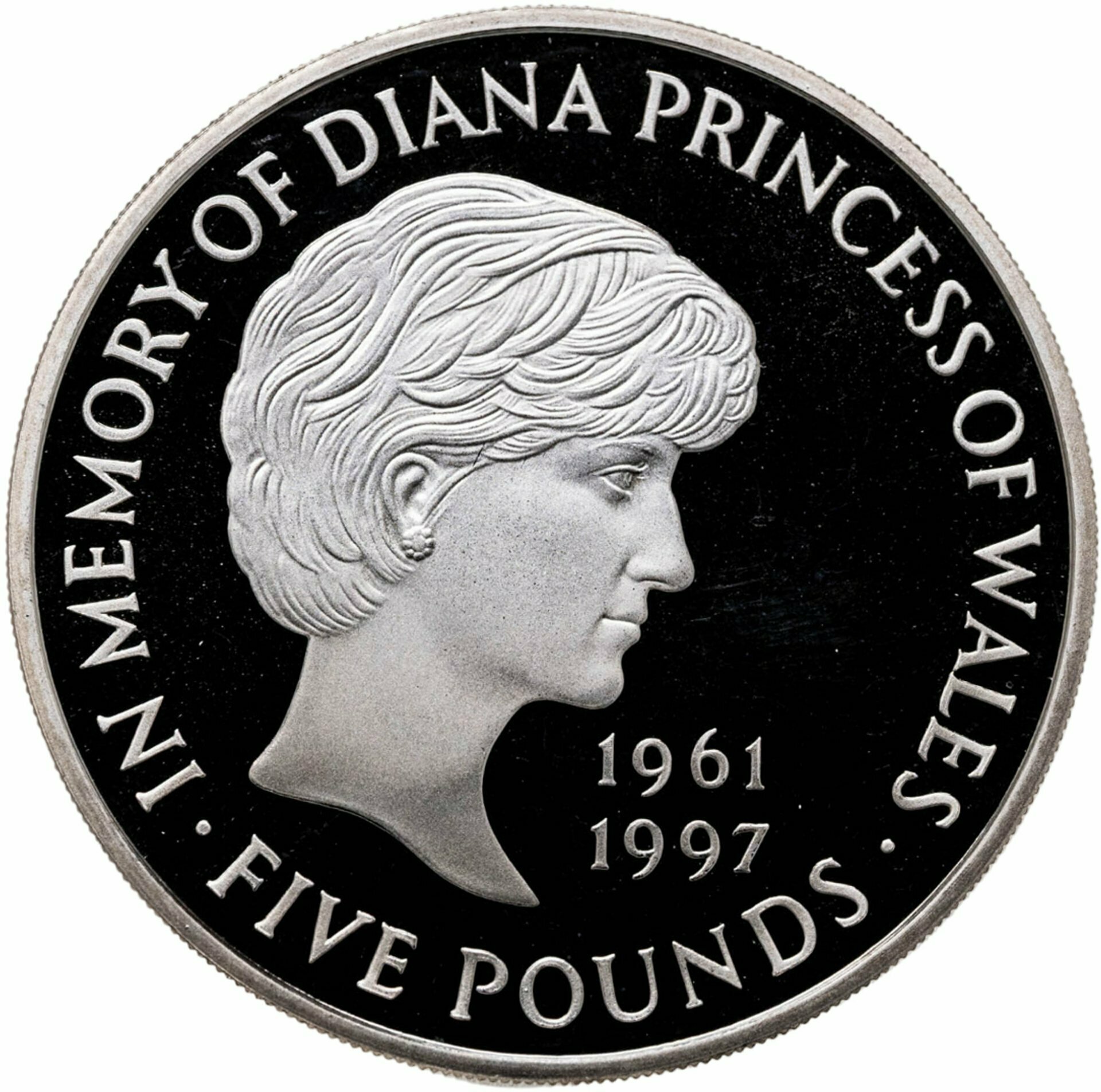 Великобритания 5 фунтов pounds 1999 "Принцесса Диана", Мельхиор медь-никель, в сохранности Proof