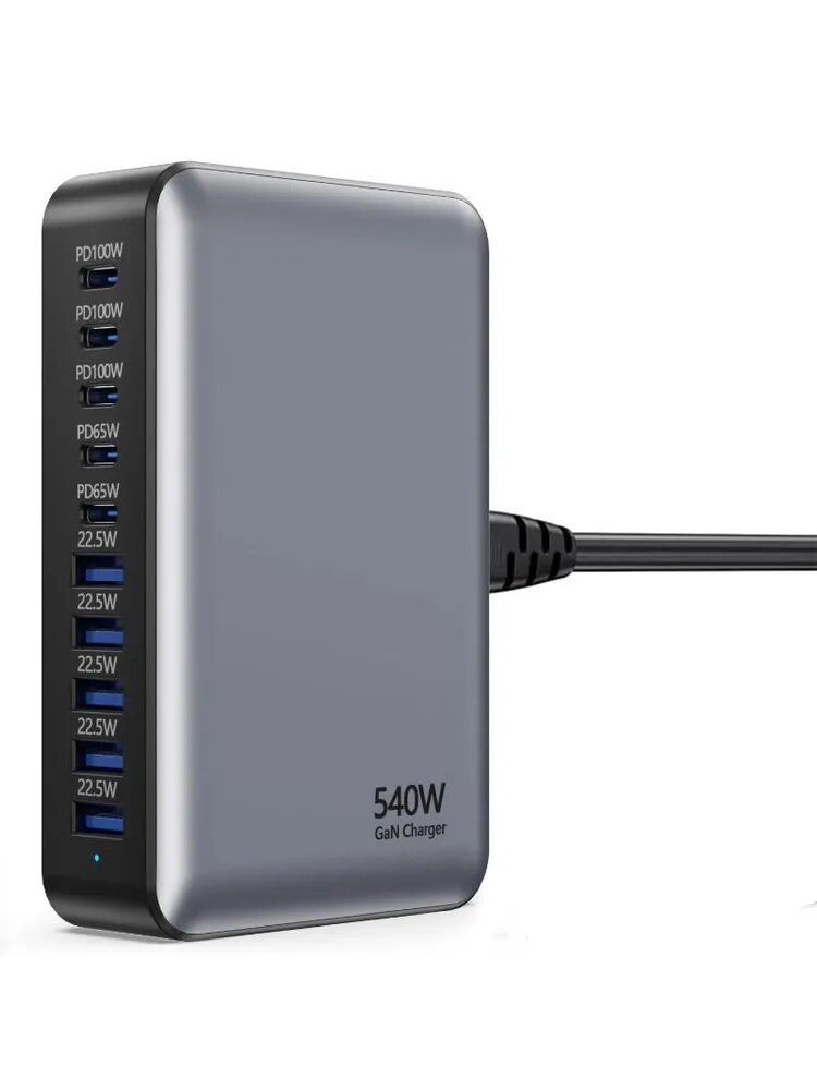 300W/540W/620W многопортовые зарядные устройства для высокомощных мобильных телефонов, планшетных компьютеров и ноутбуков, пригодные для универсальной быстрой зарядки настольных компьютеров