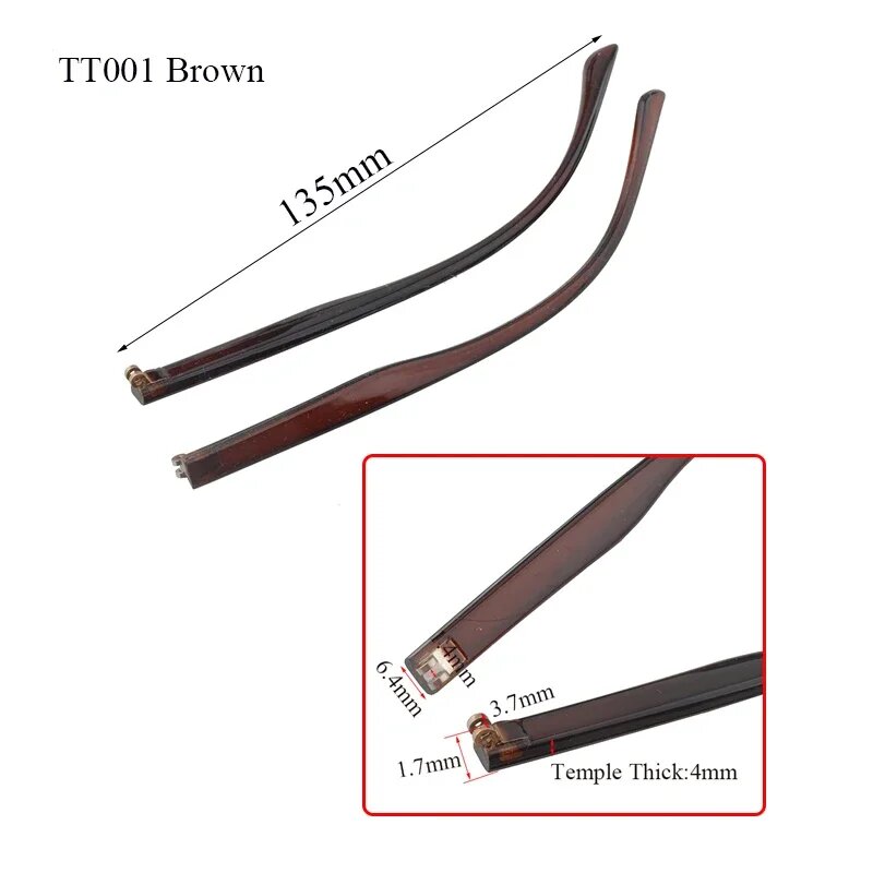 Очки TT001 Brown, коричневые, 135 мм