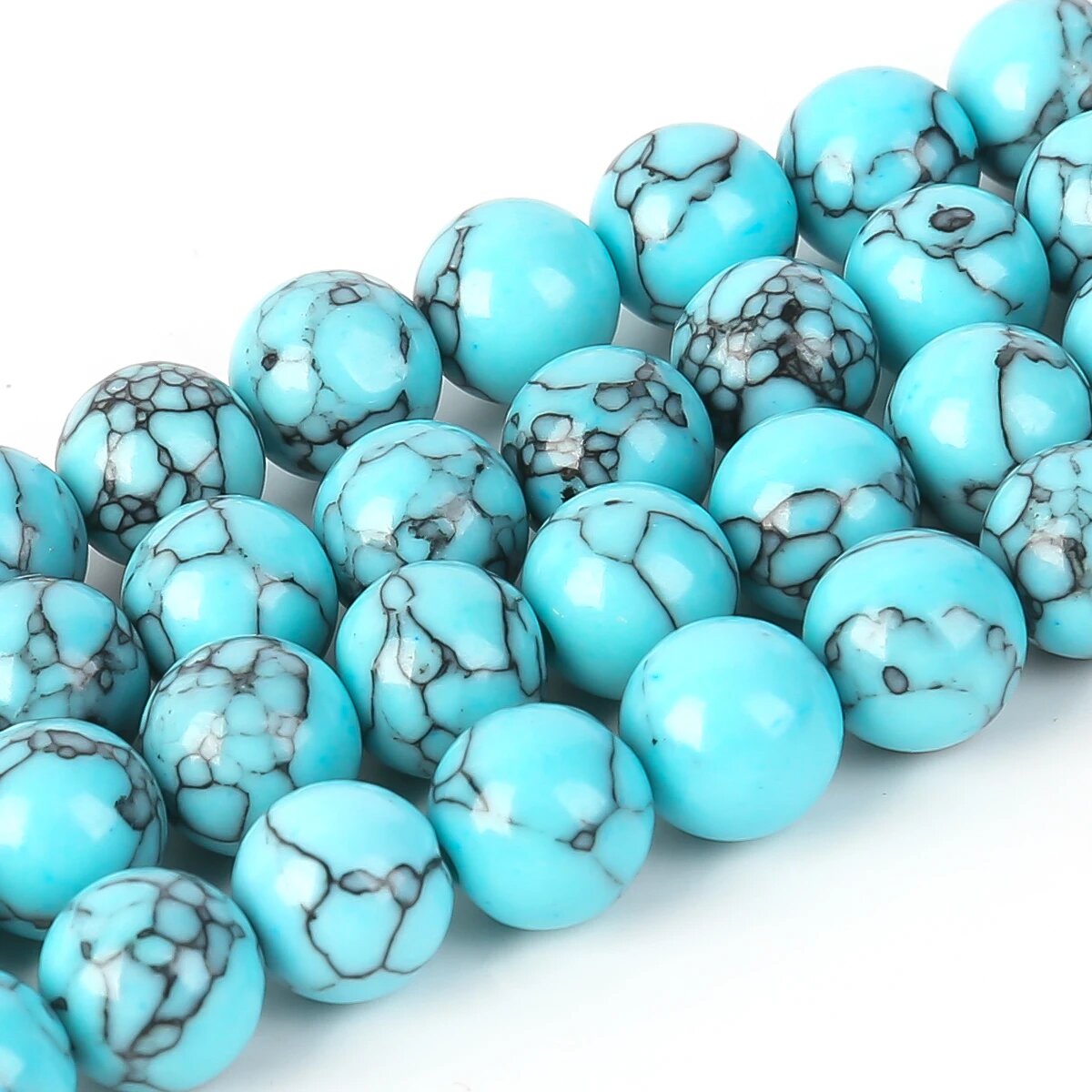 Натуральные бусины розовый кварц аметист бирюза агата 6/8 мм 8mm 20pcs, Бирюзовый, Turquoise