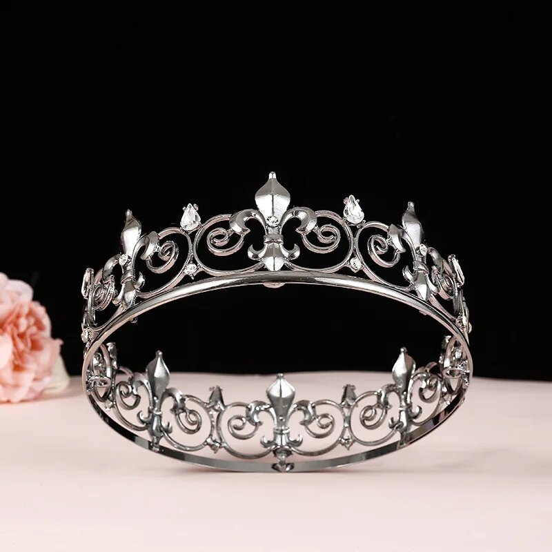 Серебряная корона для волос, окраска металла 05