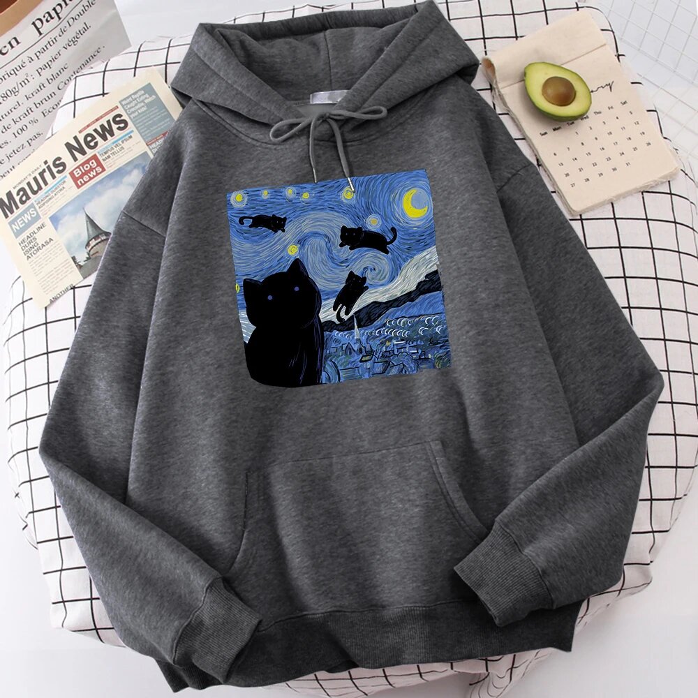 Серый худи Drakeview Star Cat Night, L