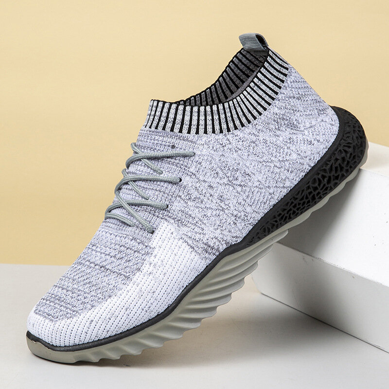 MOOCIE Модные кроссовки для весны и лета, дышащая сетчатая ткань Flyknit, обувь больших размеров с манжетой, напоминающей носок, кроссовки без шнурков. EU:43