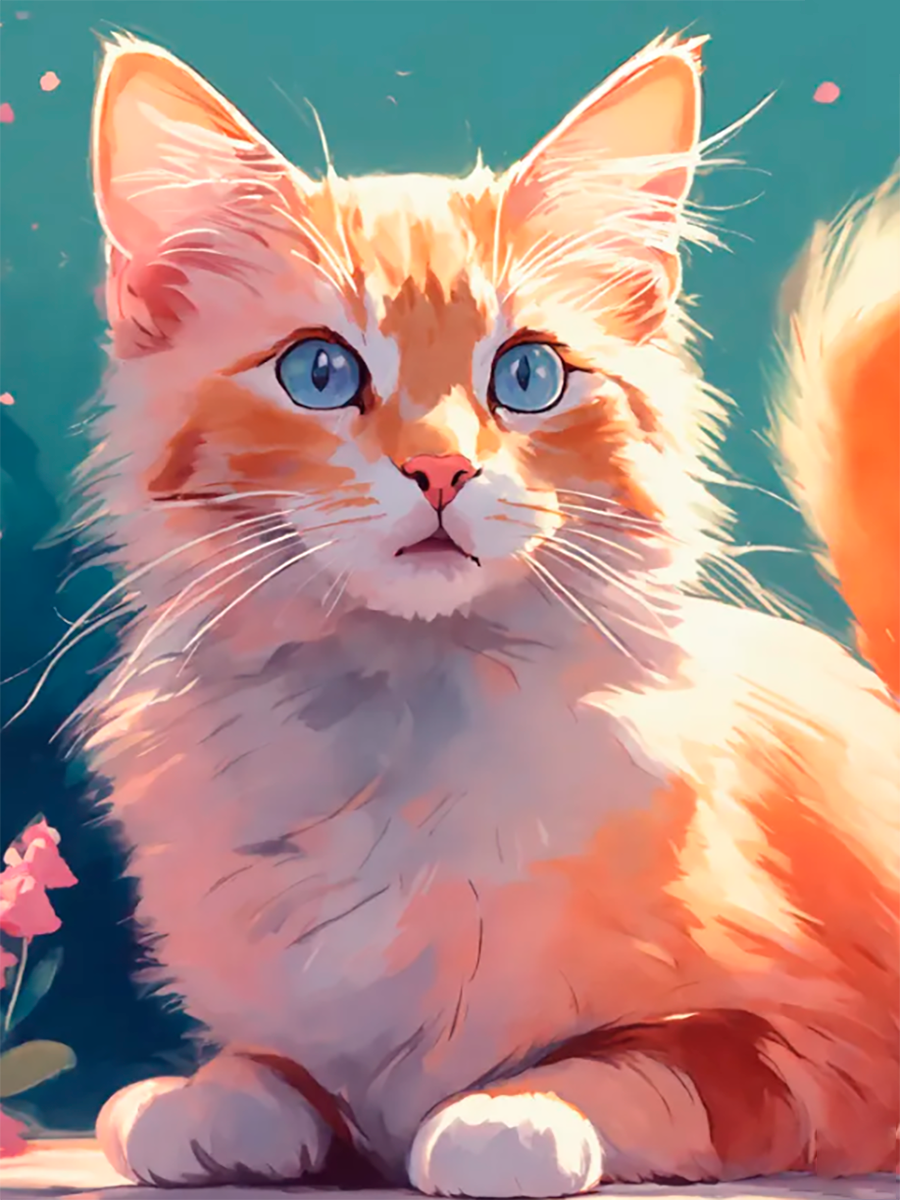 Картина по номерам "Милый пушистик", хлопковый холст на подрамнике 40х50 см, акрил, 000 Art Hobby Home