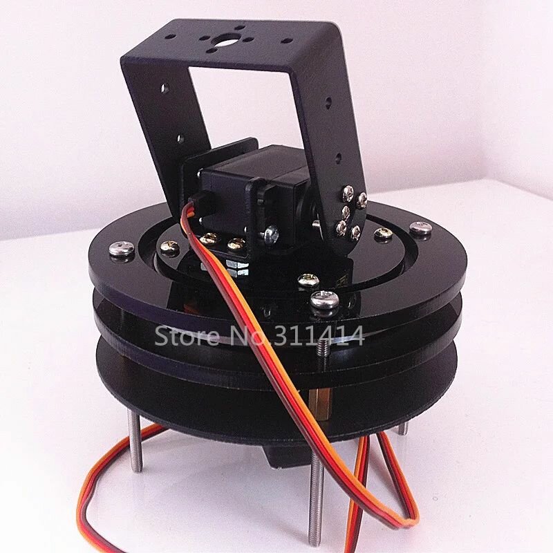 Hobbyangel База для робота Arduino 2 DOF металлическая, черный, без сервоприводов