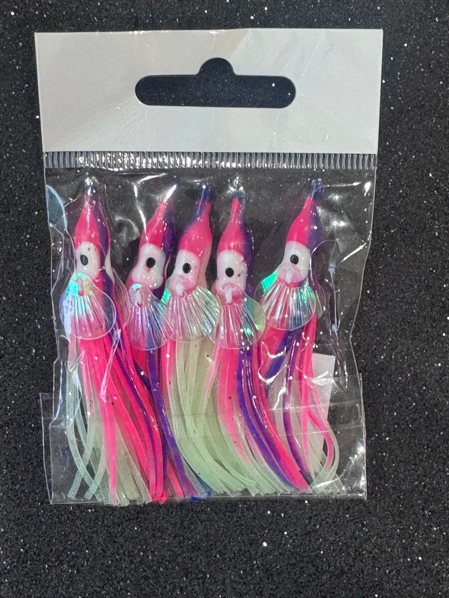 Октопус с крылышками 6см. UV pink/blue/clow