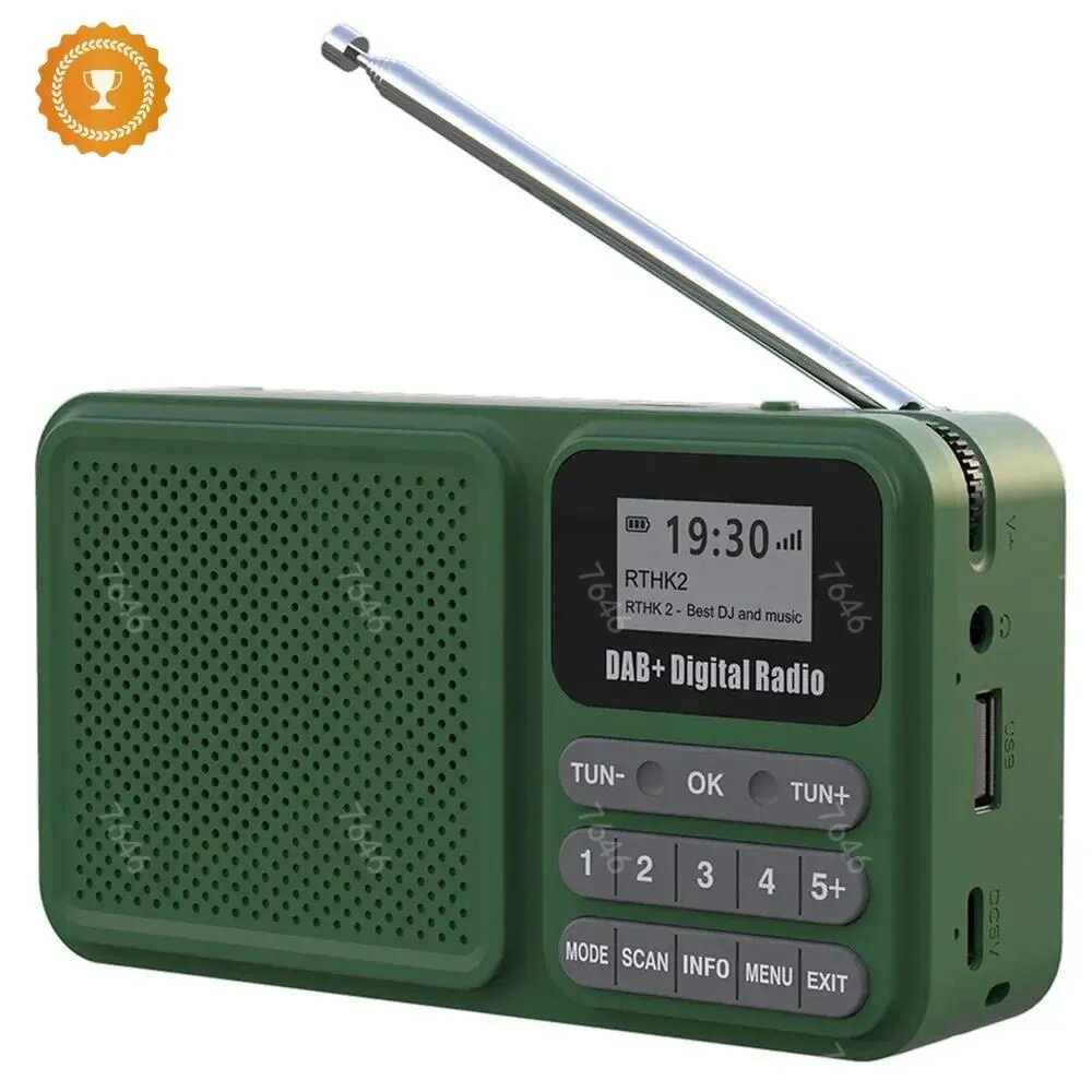 GM Портативное Цифровое Радио DAB+ С Bluetooth FM-Радио На Солнечной Энергии