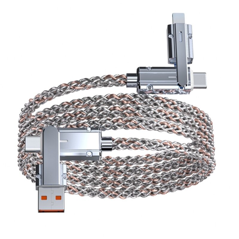 Шнур Быстрой Зарядки 4 в 1 с Несколькими Разъемами Зарядного Кабеля С Красочным Светодиодным Током для Смартфонов, Планшетов и Ноутбуков