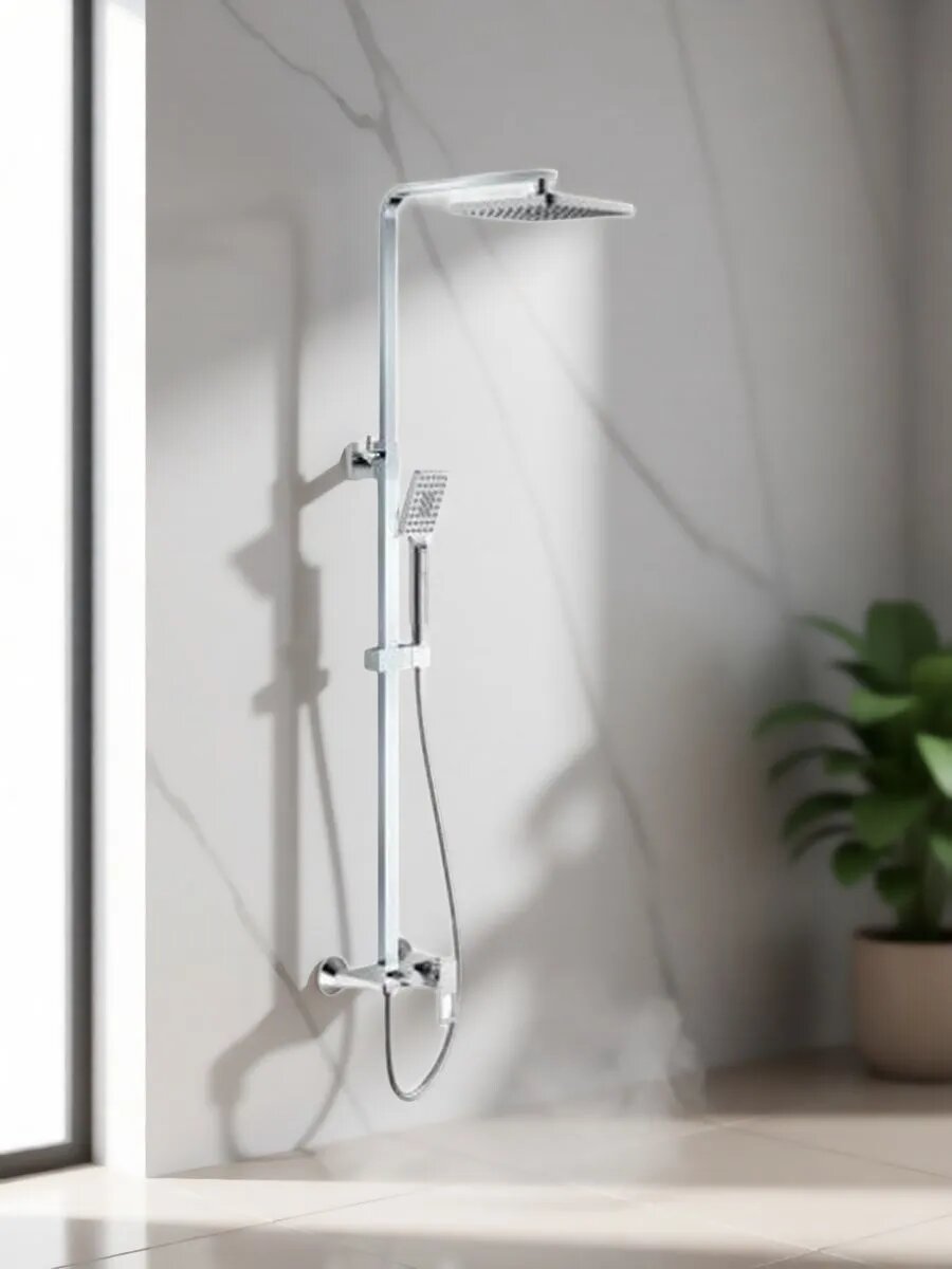 Душевой комплект с тропическим душем из латуни VIEIR V353562 хром