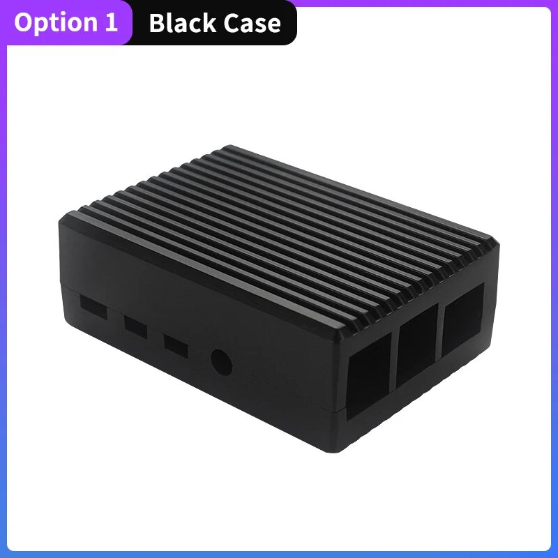 Металлический чехол для Raspberry Pi 4, черный, Option 1