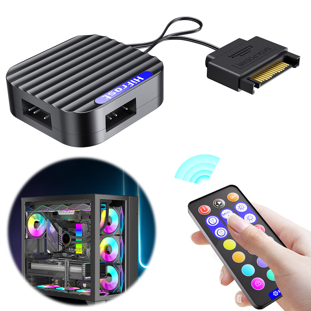 Беспроводной контроллер ARGB для ПК с магнитным креплением, 3 независимых канала, поддержка 3-pin устройств