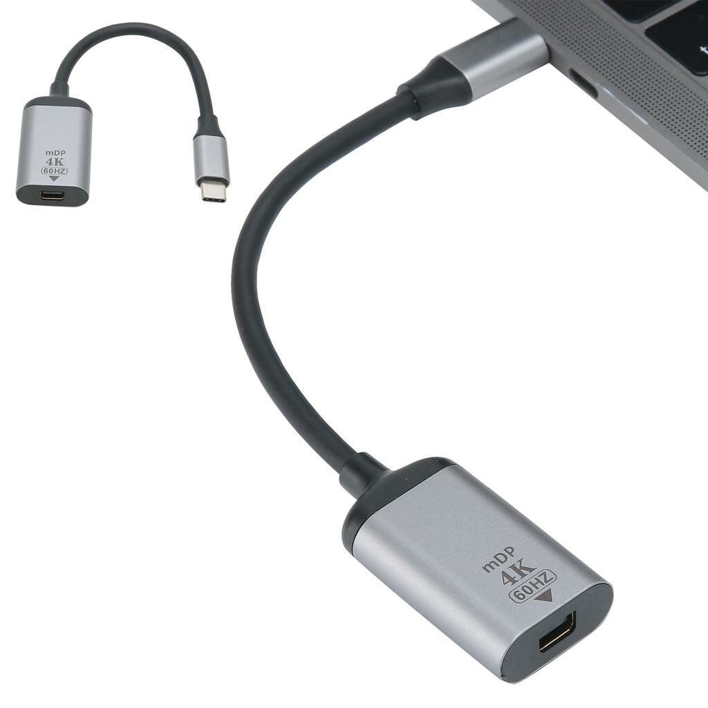 Кабель-переходник, USB C /Mini DisplayPort, для аудио, видео, интерфейсный, позолоченные разъемы — фото 1