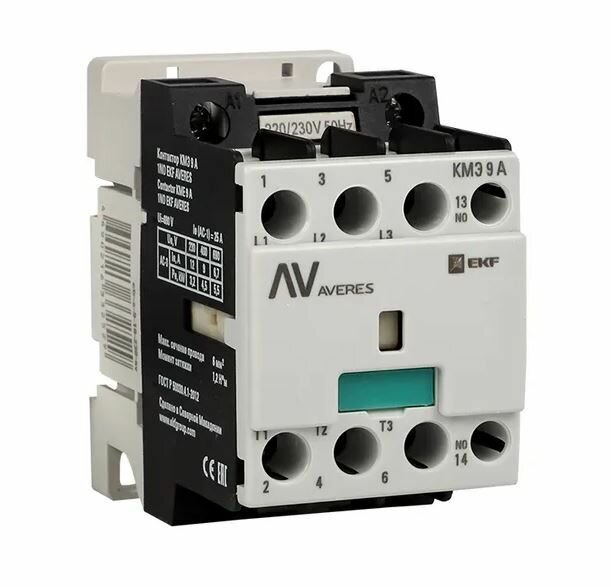 EKF Контактор КМЭ 9А 1NO 400В АС AVERES, арт. ctr-s-9-10-400-av