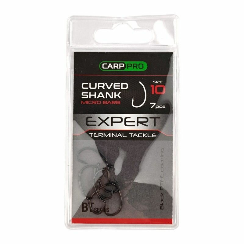 CARP PRO Крючок Black Teflon Curved Shank №10 7шт