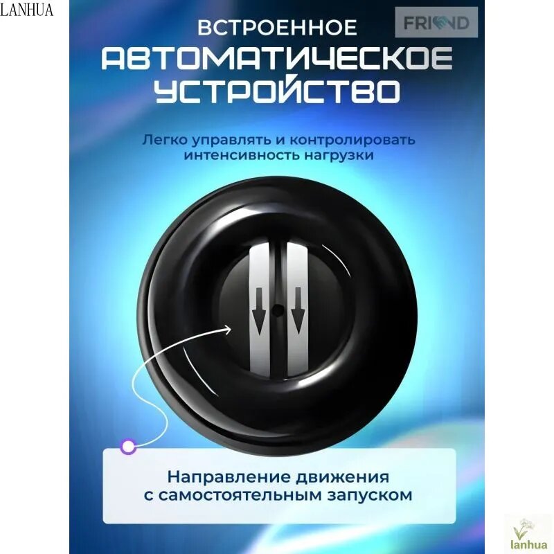 Гироскопический кистевой эспандер GYRO BALL для рук до 60 кг, 1 шт, черный, 7.6 см, Power Ball — фото 1
