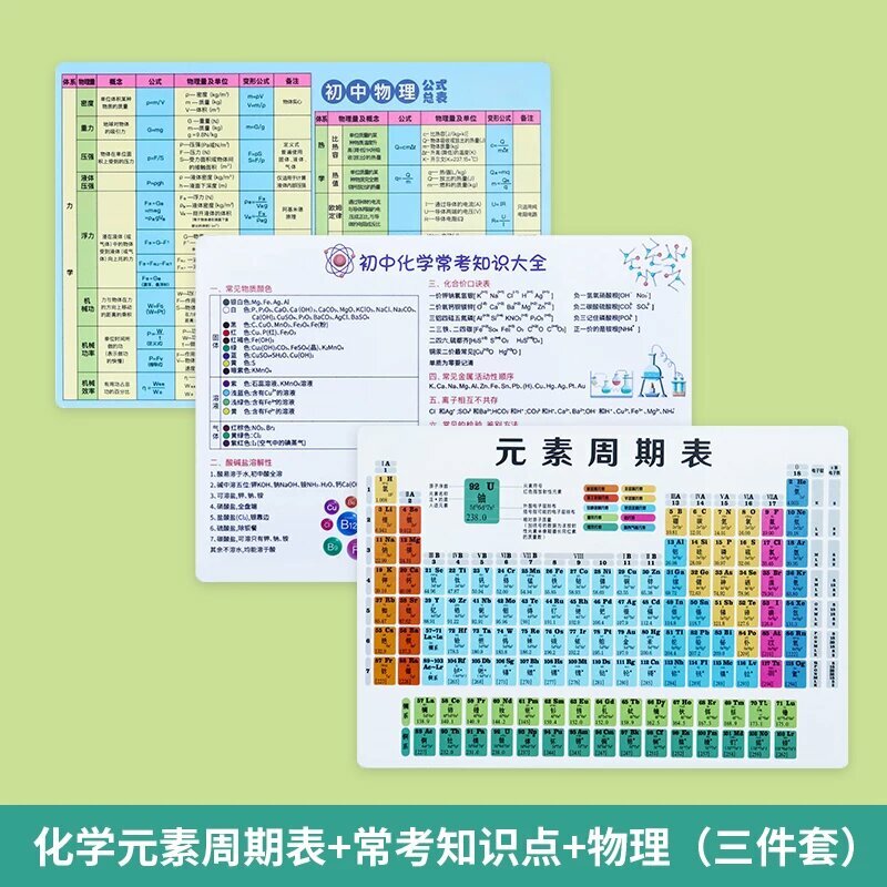 Набор карточек по химии и физике для средней школы - 3 комплекта для ключевых концепций