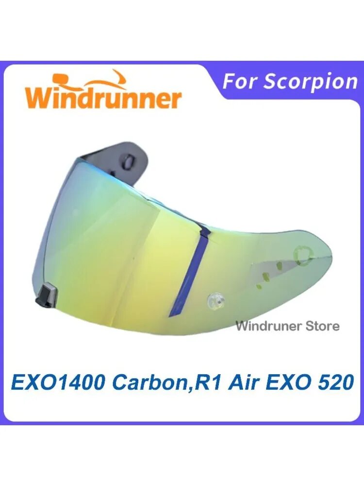 Запчасти для мотошлема Scorpion Exo 1400 Carbon, R1 Air EXO 520 золотой визор Универсальный