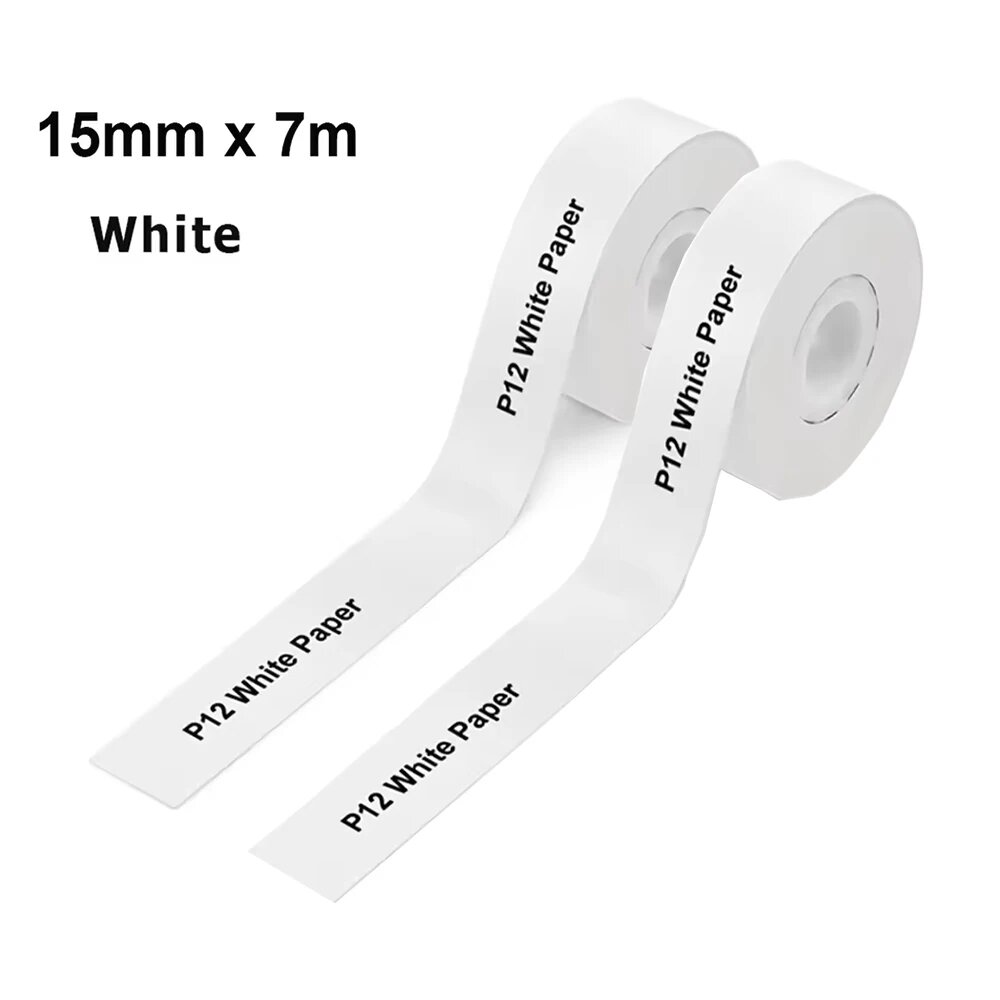 Термоэтикеточная лента OBESTDA 15х7м, совместимая с Marklife P12, P15, D30, Q30 Белый, 2 Roll3