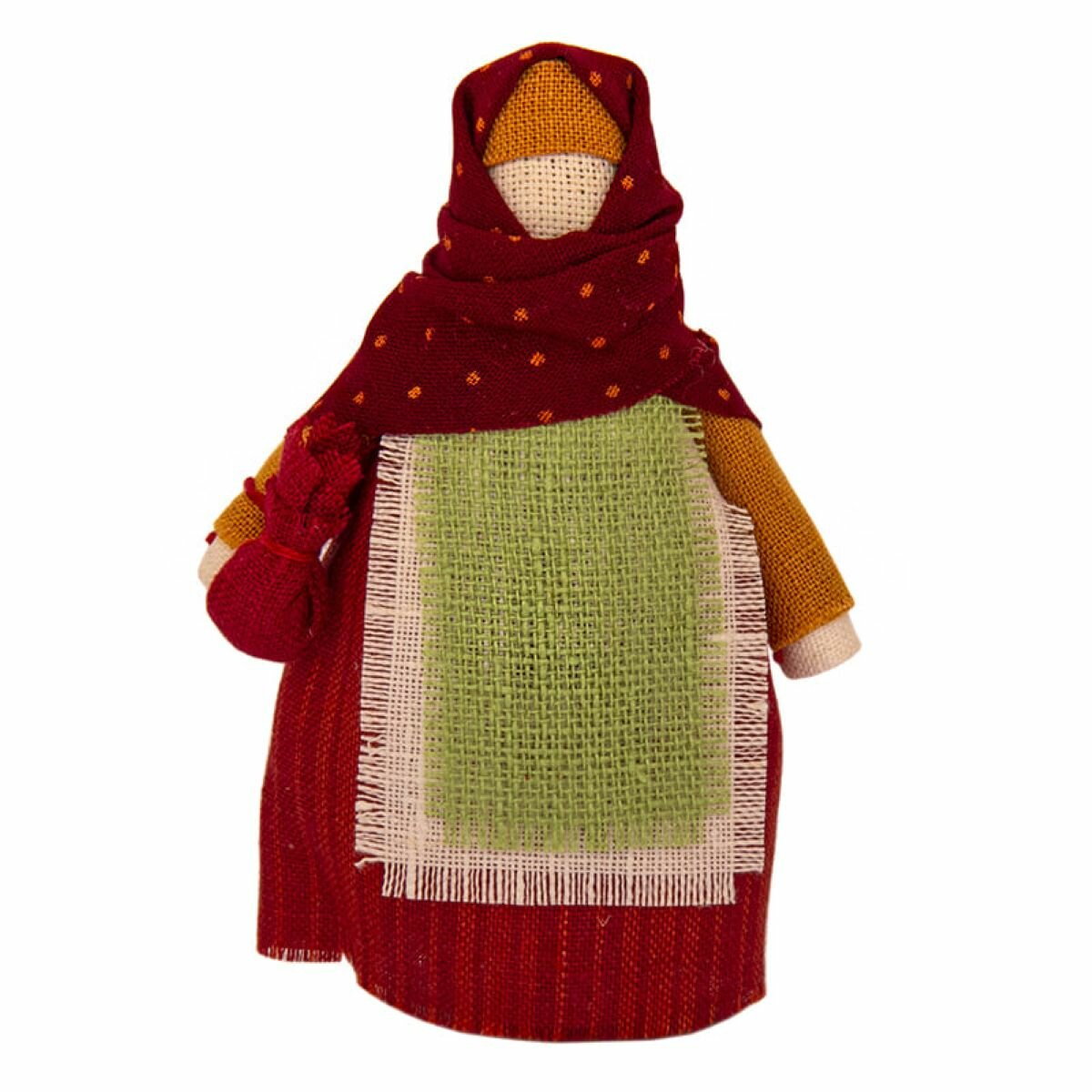 Обереговая кукла ручной работы из льна Благополучница с узелком 11 см