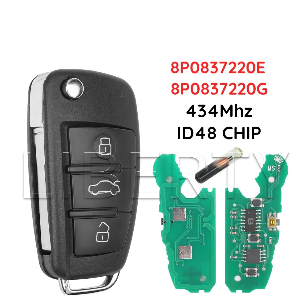 Автомобильный брелок Audi 8P0837220E-G 434MHz ID48