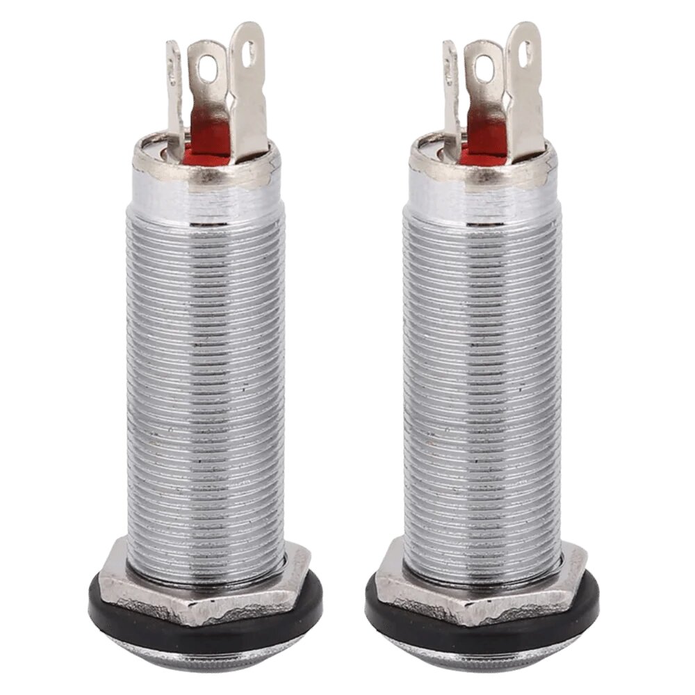 2 шт. Резьбовой цилиндрический выходной разъем-гнездо Guitar Bass Jack серебристый/черный 3 Silver