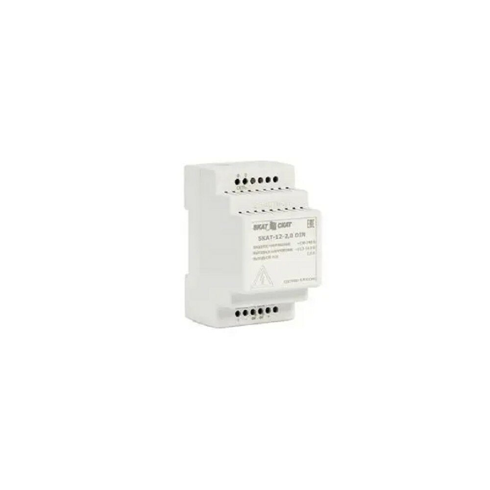 Бастион SKAT-12-2.0 DIN скат ИБП-12 2-DIN источник питания 12В 2,3А АКБ внешн. 1х7-17Ач, под DIN рейку 35 мм, МПТ 596